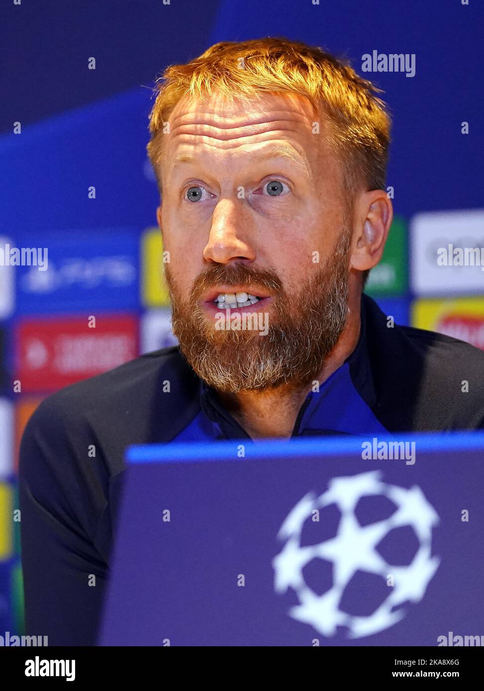 Chelsea manager Graham Potter during a press conference at Stamford ...