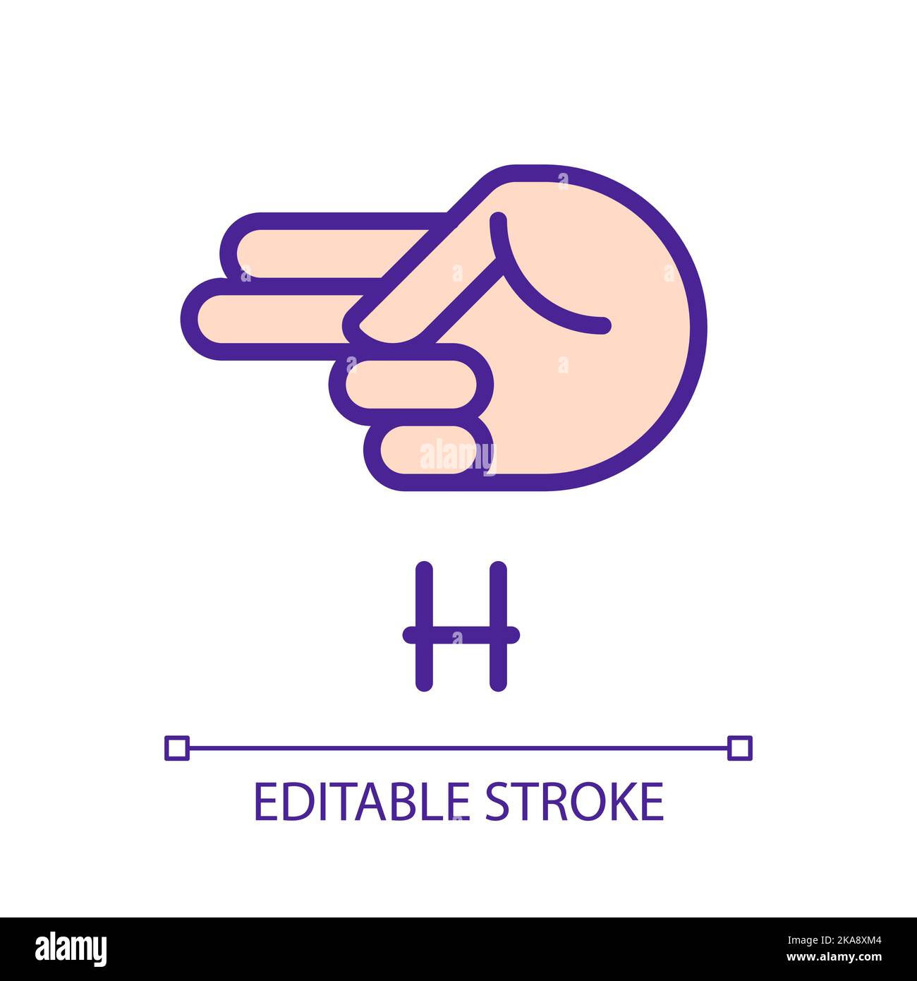 Signing letter H in ASL pixel perfect RGB color icon Stock Vector Image ... Signing letter H in ASL pixel perfect RGB color icon Stock Vector Image ...