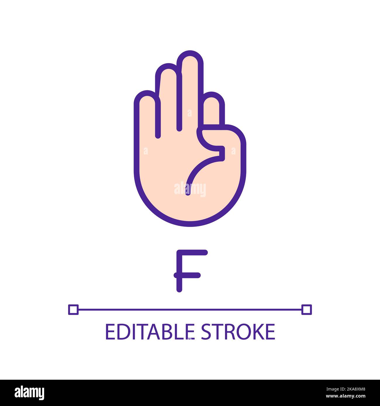 Hand sign language alphabet f Stock Vector Images - Alamy