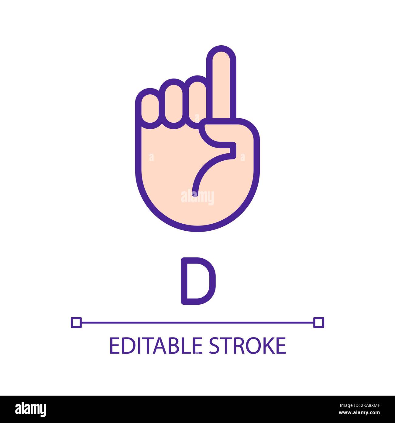 Hand sign language alphabet d Stock Vector Images - Alamy