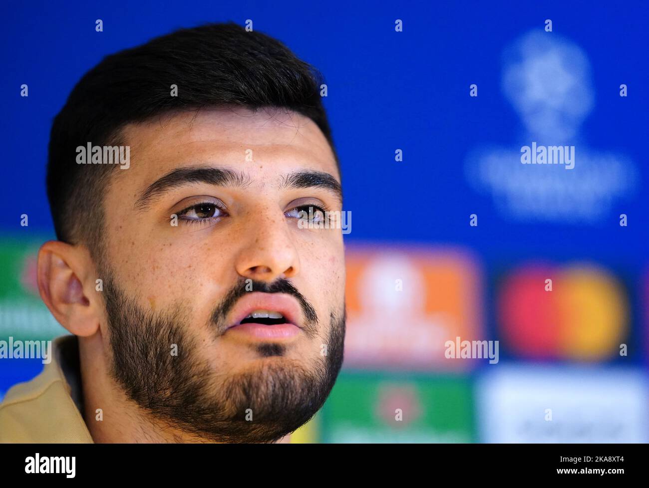 Chelsea’s Armando Broja during a press conference at Stamford Bridge ...