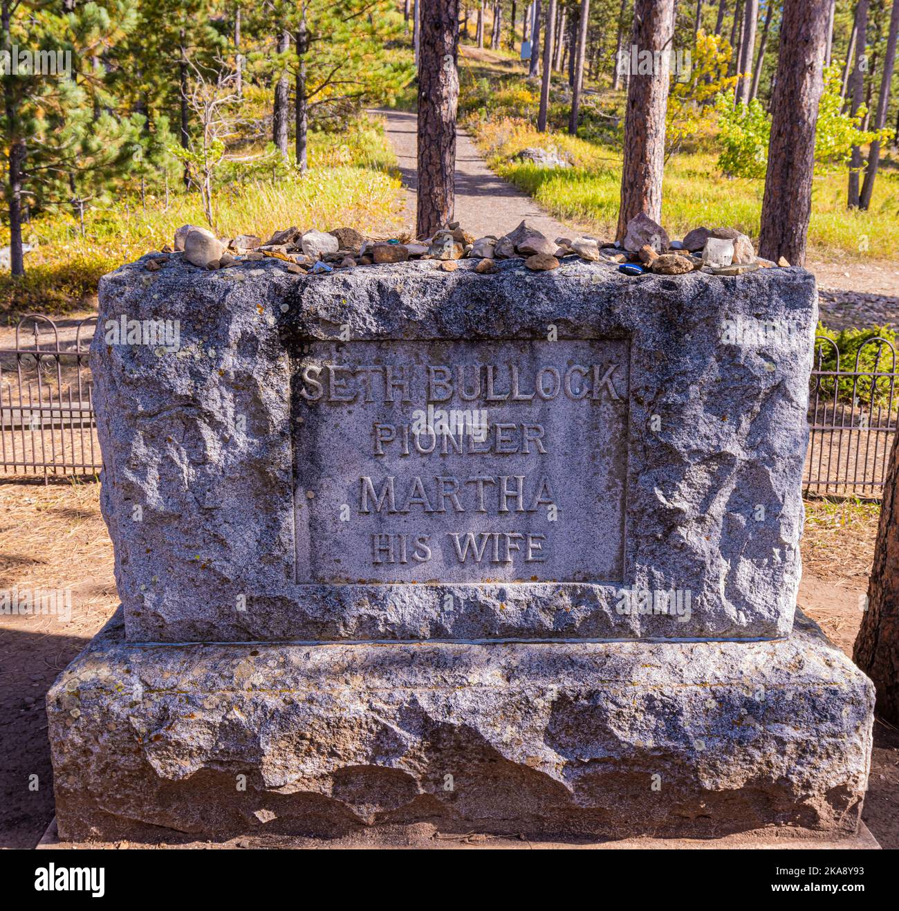 Headstone of Seth Bullock and His Wife at Mount Mariah Cemetery ...