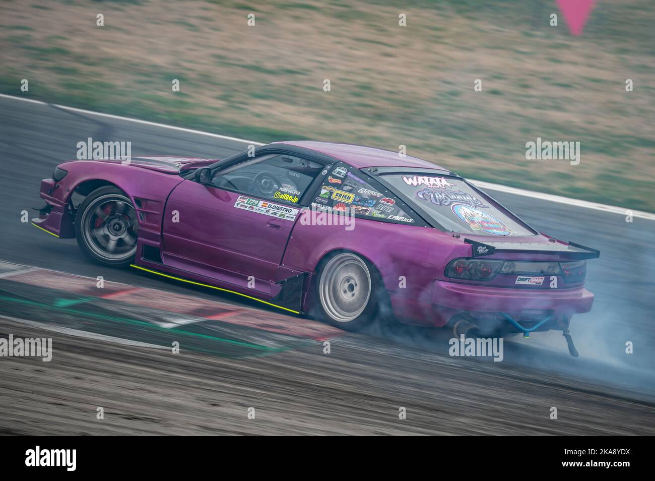 Nissan Silvia S13 Sileighty drifting on the race track Stock Photo - Alamy