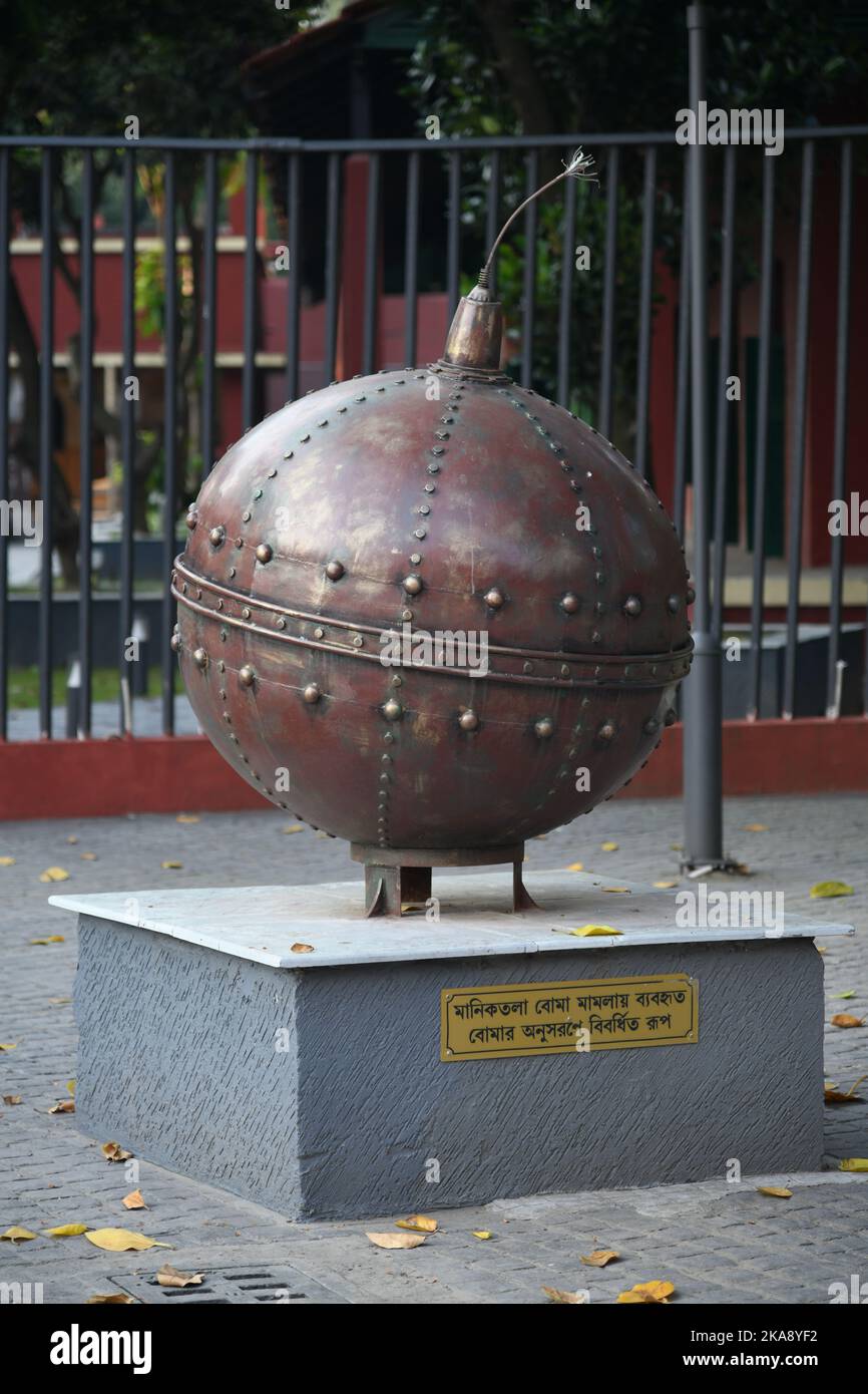 Magnified replica of bomb used at the Alipore Bomb Case, the ...