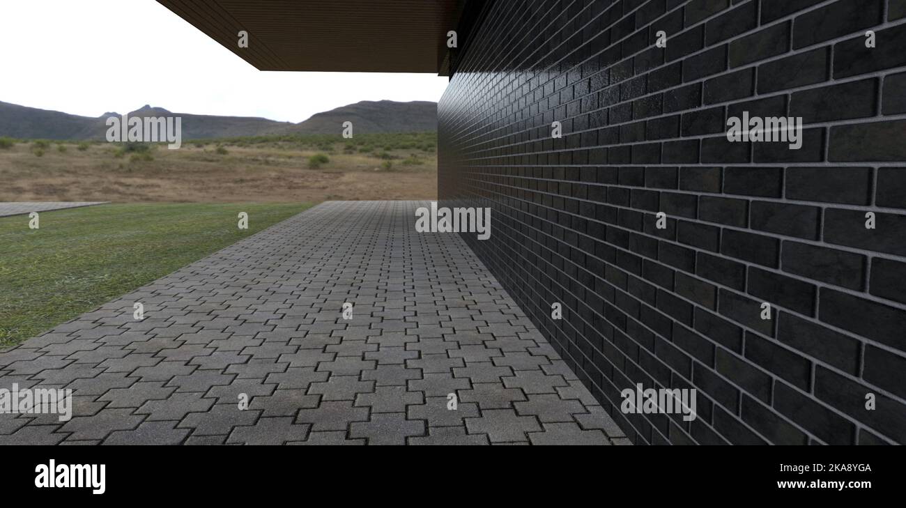 A successful combination of finishing the wall of a country house with ...