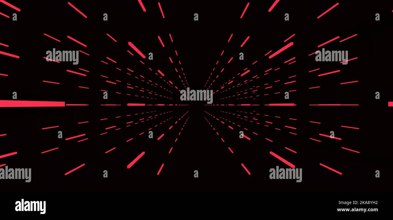 Thousands of souls in the form of long red rays fly through the black ...