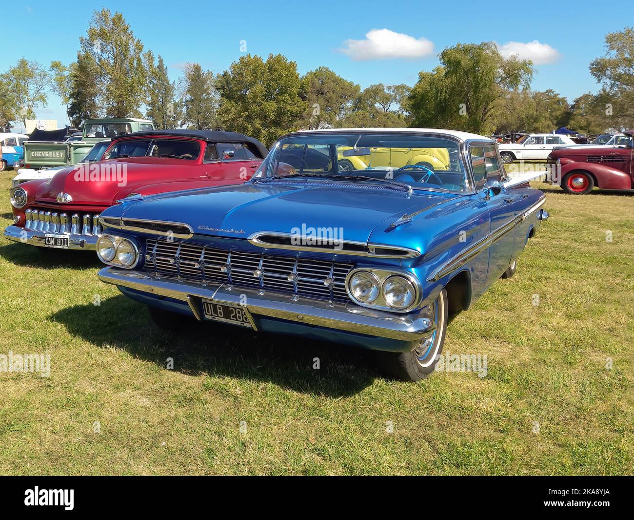 old popular blue Chevrolet Chevy Biscayne four door sedan 1960 by GM in ...
