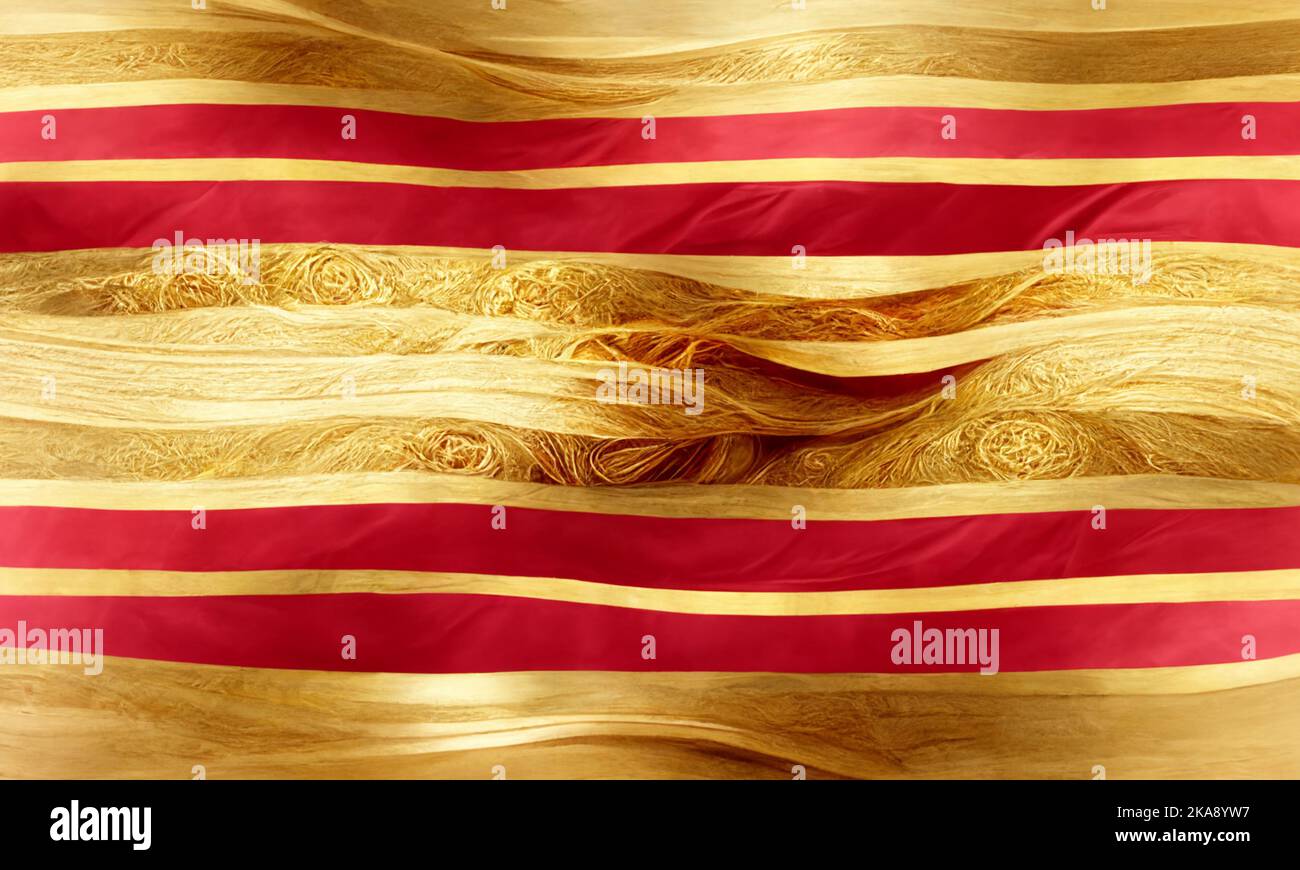 Gold and red texture background. Luxury clothes material backdrop. 3D ...