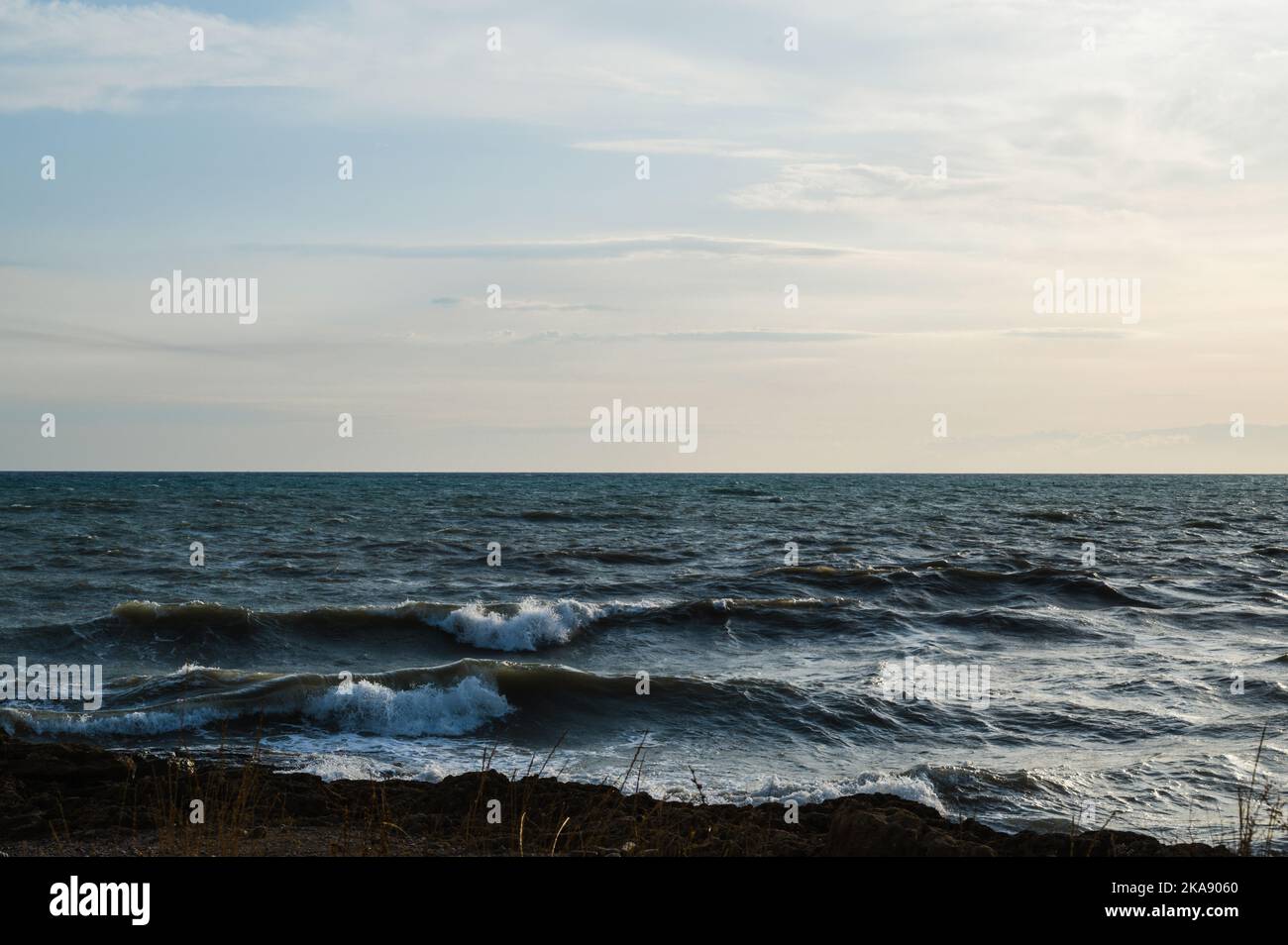 Beautiful landscape. Waves on the Black sea Stock Photo - Alamy