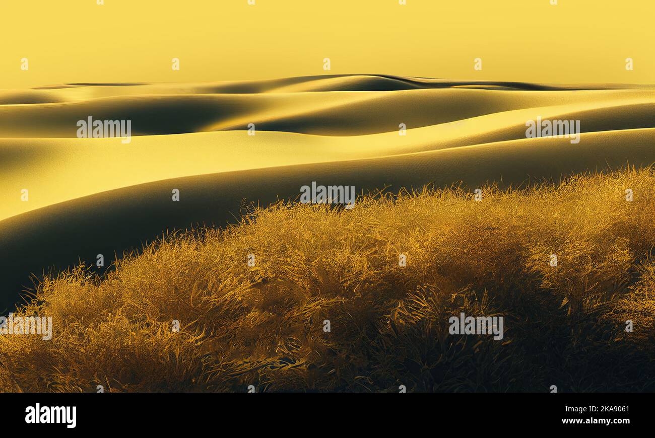 Luxury gold desert landscape background. 3D rendering image Stock Photo ...
