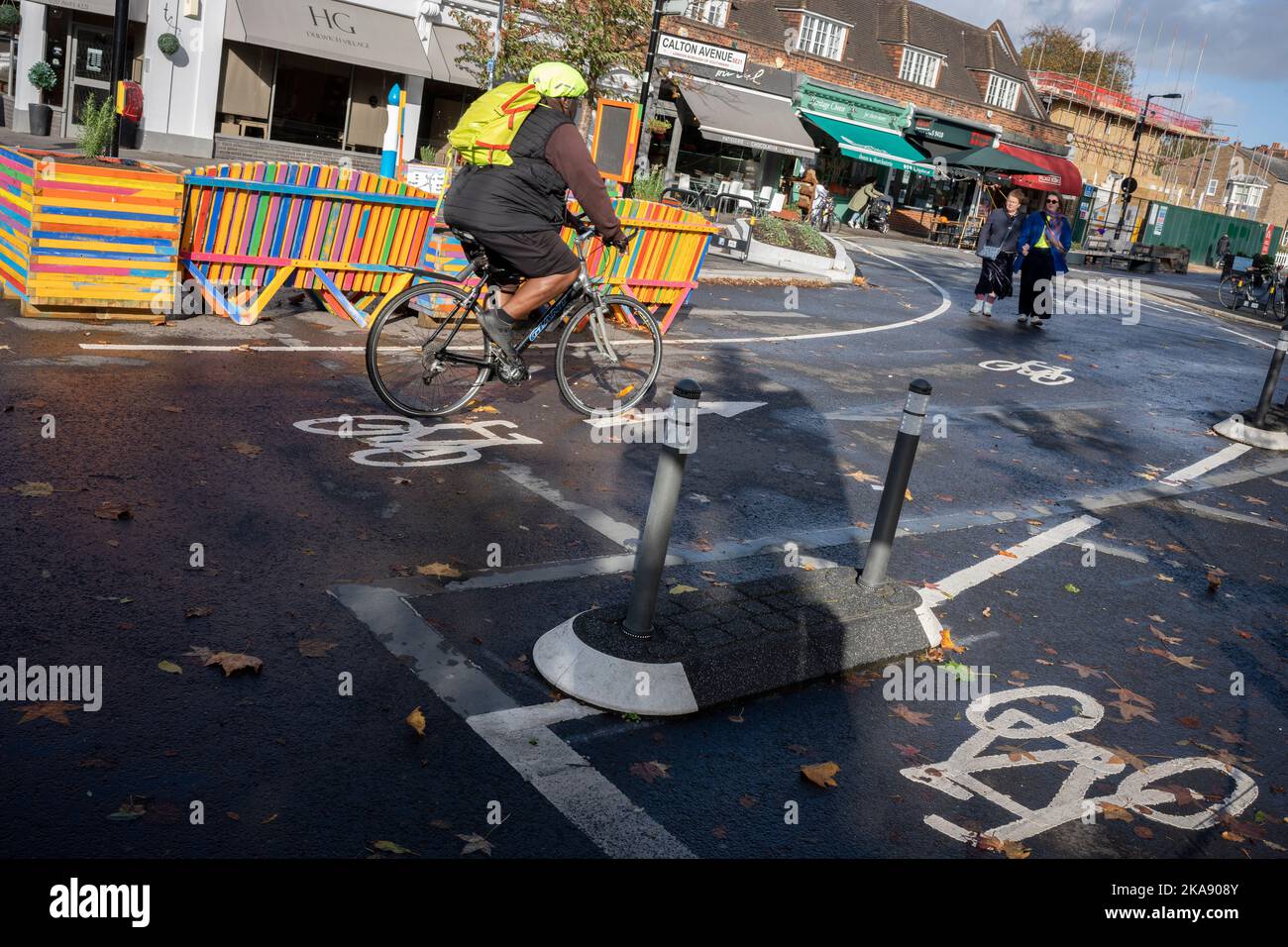 Planter and bench barriers that form an LTN (Low Traffic Neighbourhood ...