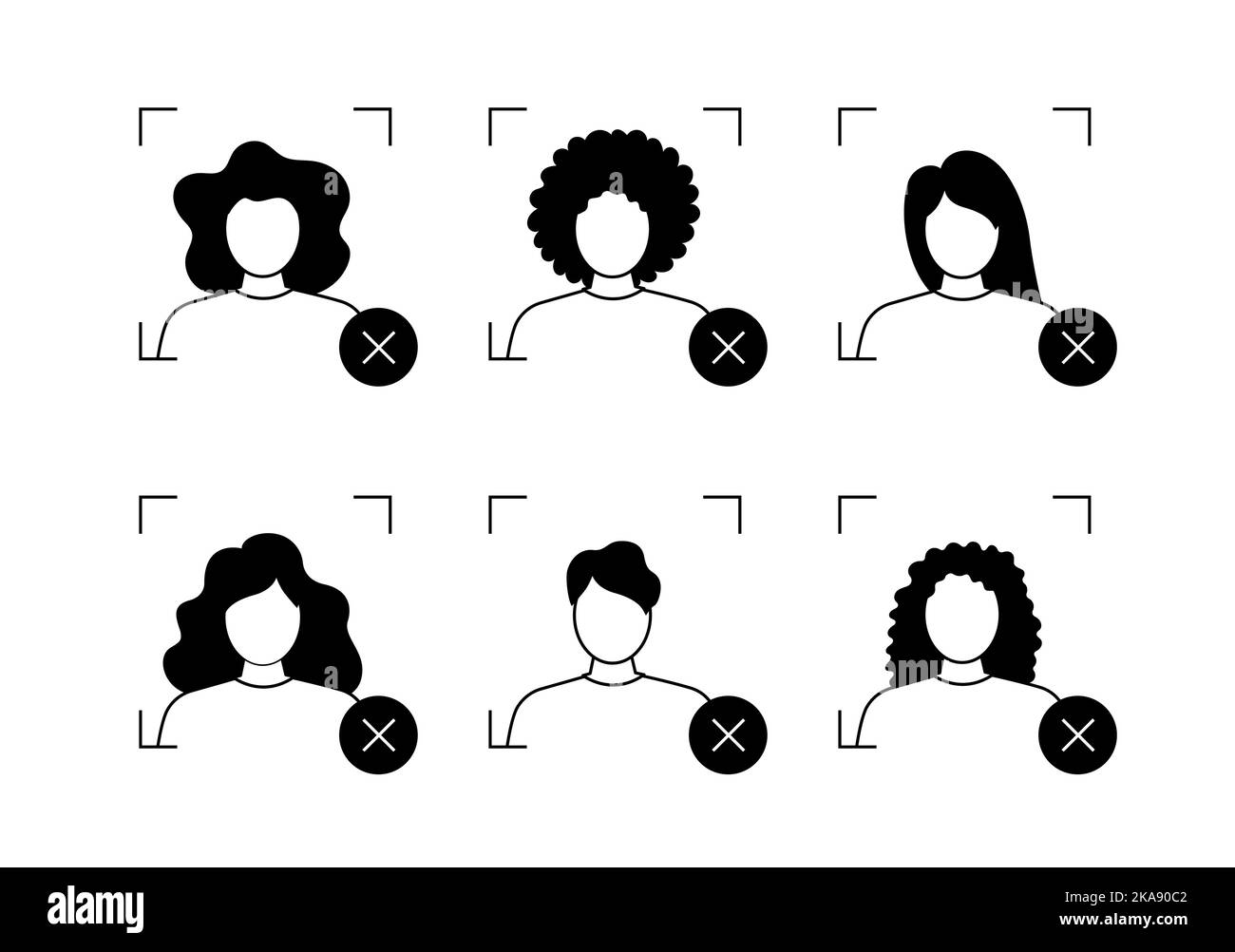 People is going through an ID check. Set of pictures with the rejected ...