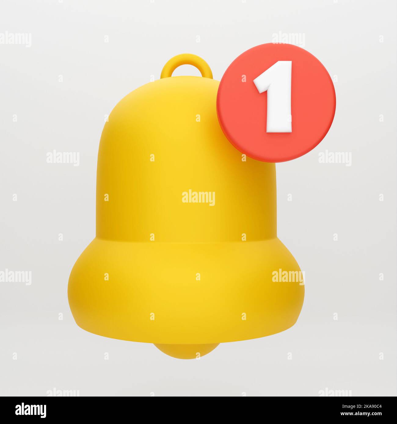 A 3D rendered cartoon notification bell icon Stock Photo - Alamy