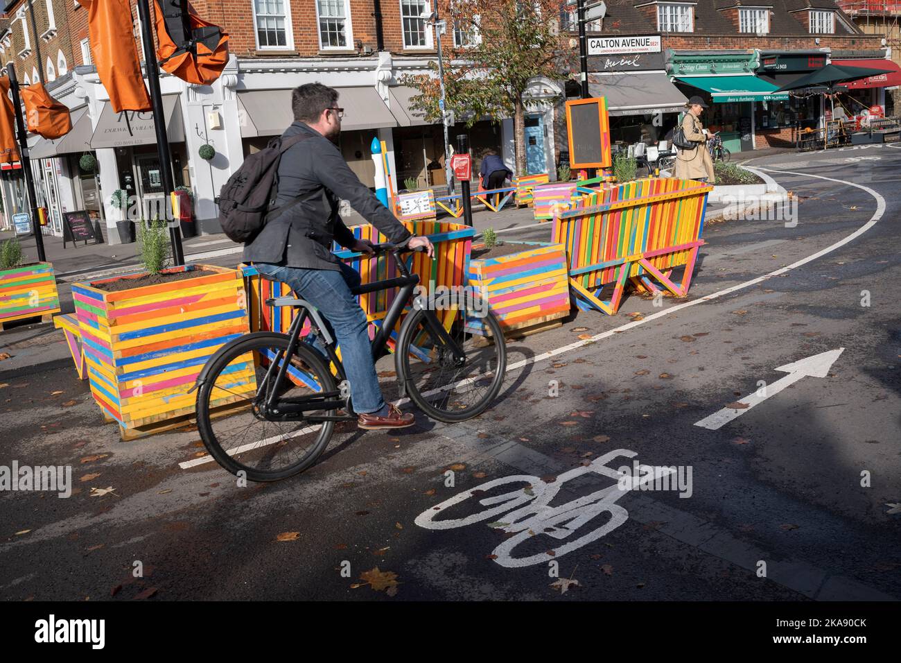 Planter and bench barriers that form an LTN (Low Traffic Neighbourhood ...