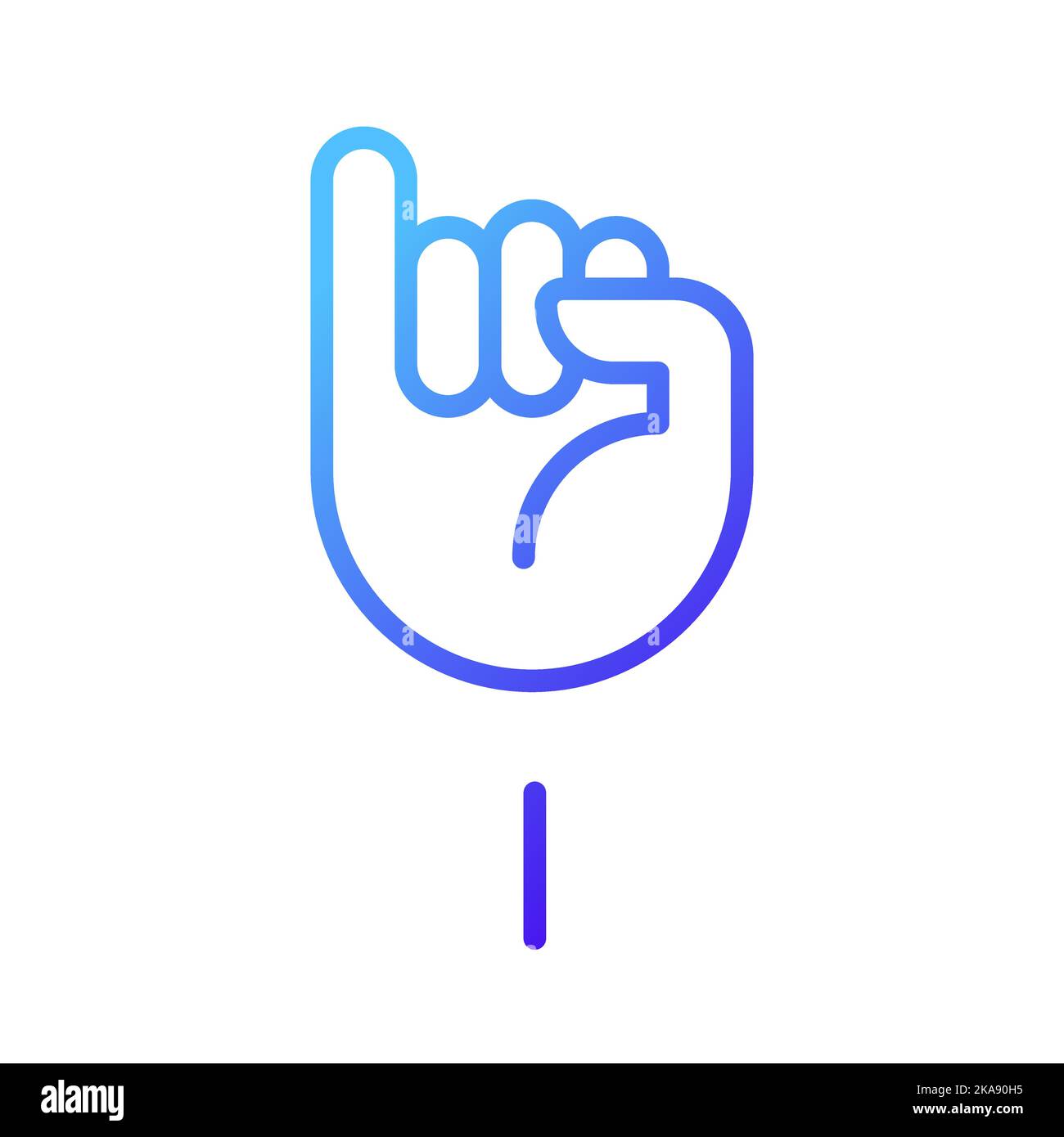 Letter I in American sign language pixel perfect gradient linear vector ...
