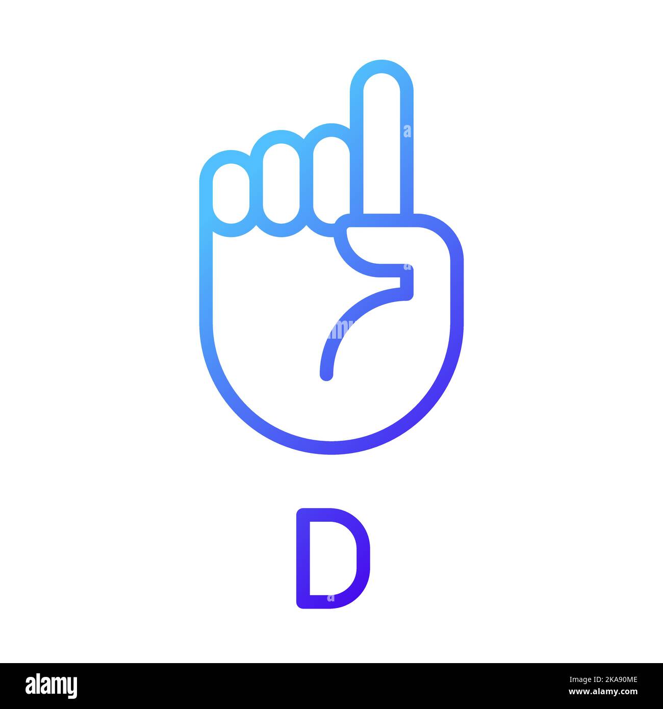 Signing letter D in ASL pixel perfect gradient linear vector icon Stock ... Signing letter D in ASL pixel perfect gradient linear vector icon Stock ...