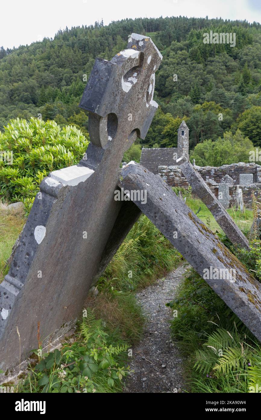 A gravestone in Glendalough cemetery, Ireland Stock Photo - Alamy
