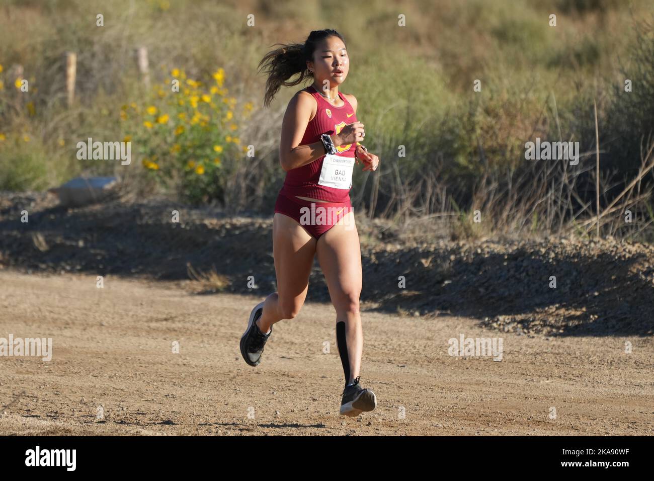 Vienna Gao of Southern California runs in the women's race during the ...