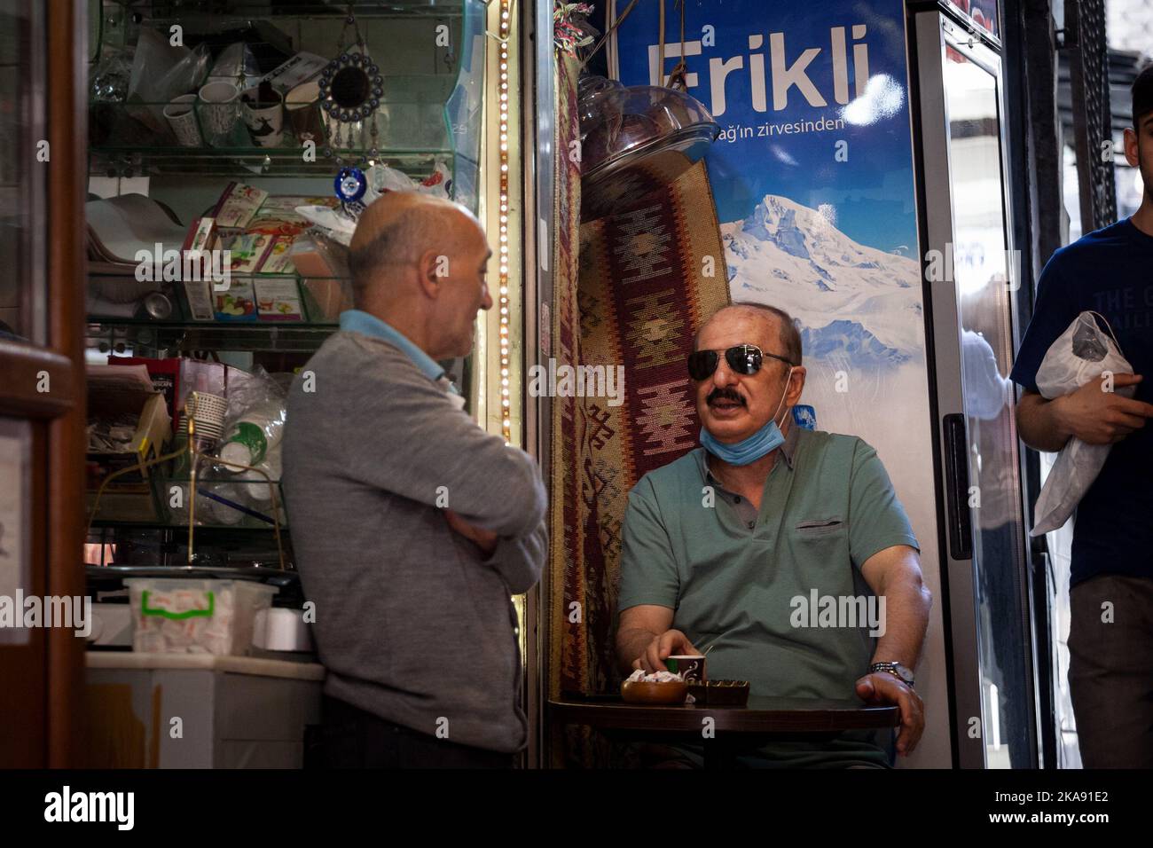 Picture of two old turkish men discussing together, one being an old ...