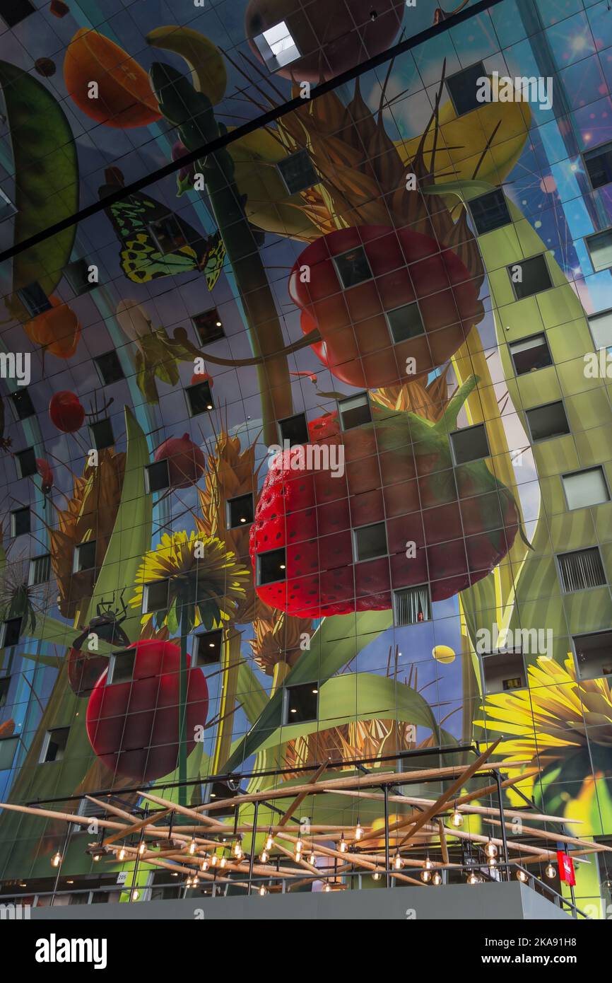 A Closeup of an Interior design of the Markthal (Market Hall) in ...