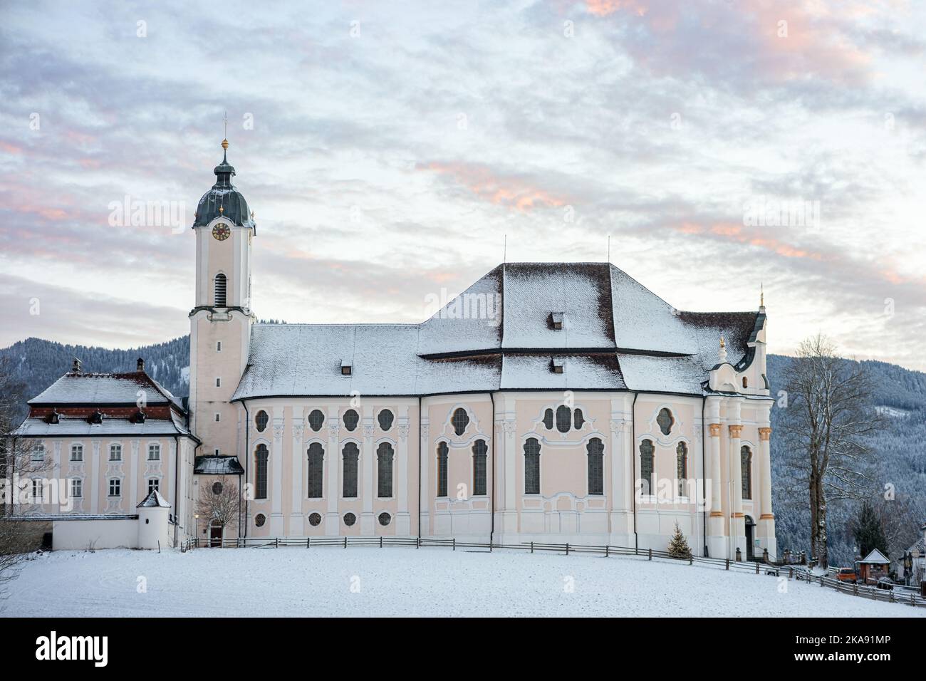 The Pilgrimage Church of Wies rococo church in Bavaria, Germany in ...