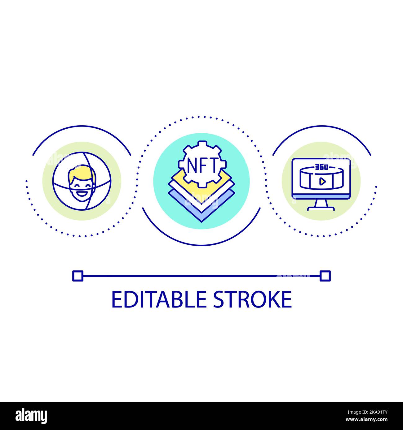 NFTs in virtual reality loop concept icon Stock Vector Image & Art - Alamy