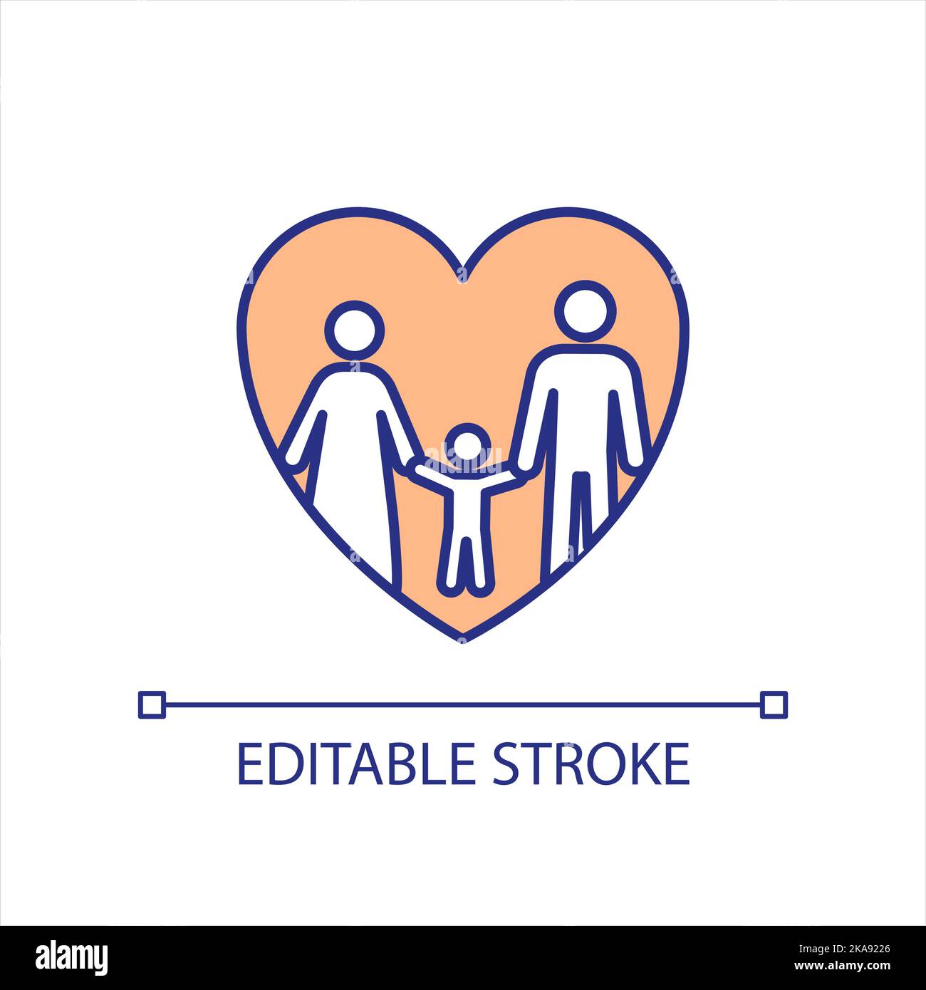 Family together lovely outline hi-res stock photography and images - Alamy