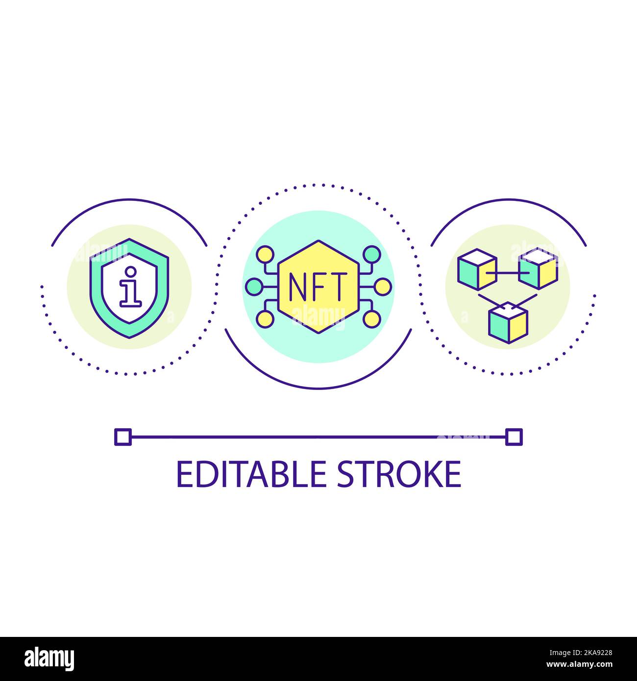 NFT in blockchain network loop concept icon Stock Vector Image & Art - Alamy