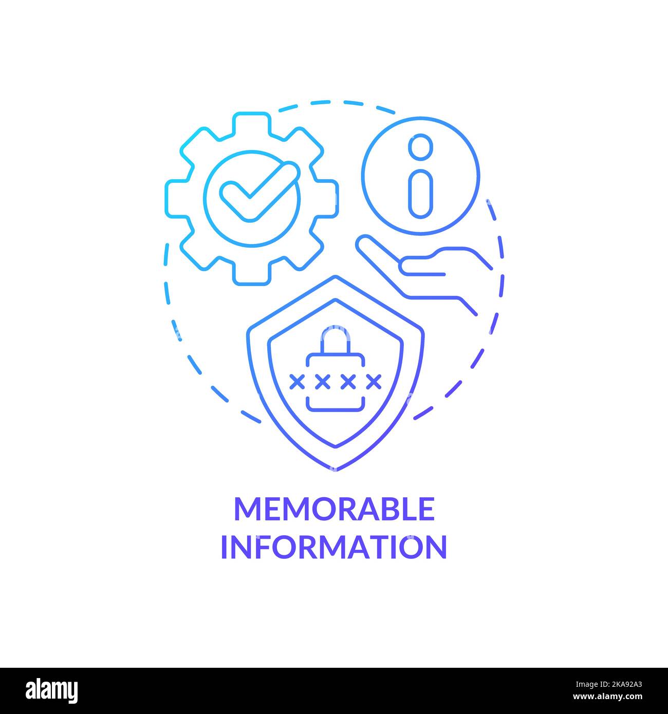 Memorable word blue gradient concept icon Stock Vector Image & Art - Alamy