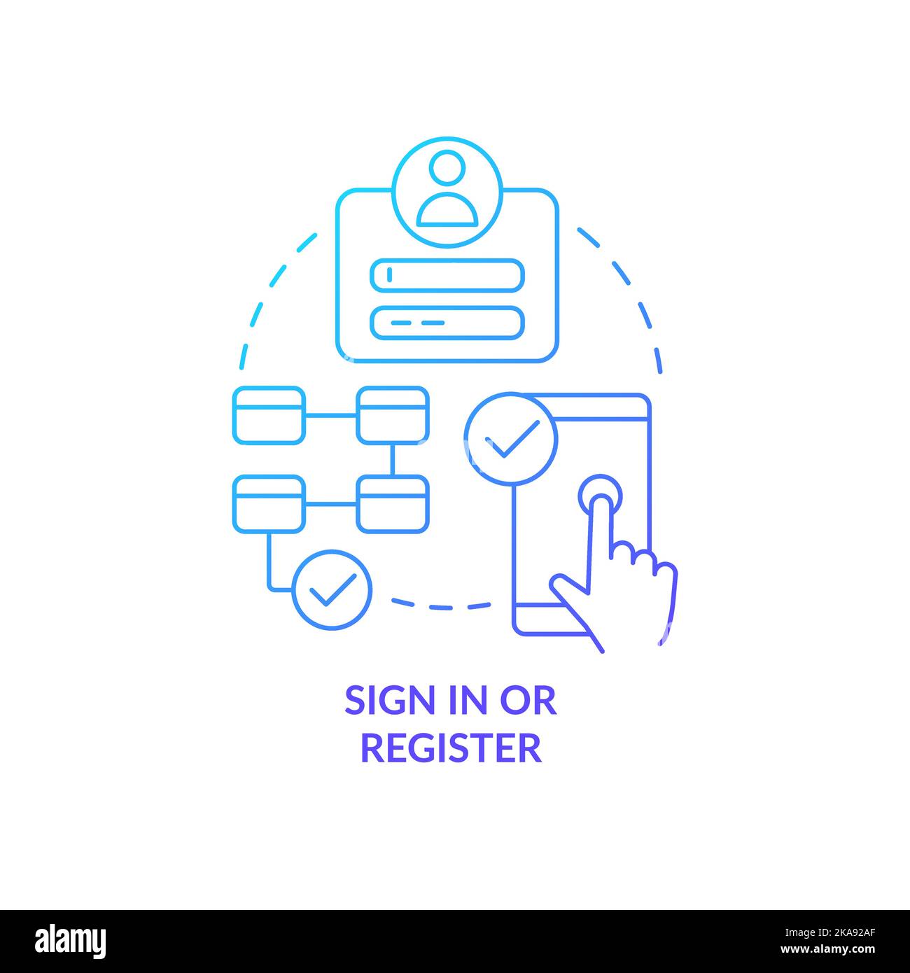 Sign in and registration blue gradient concept icon Stock Vector Image ...