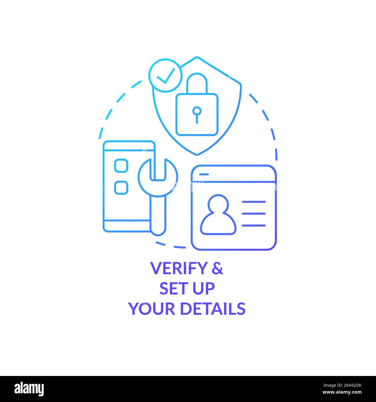 Verify and customize blue gradient concept icon Stock Vector Image ...