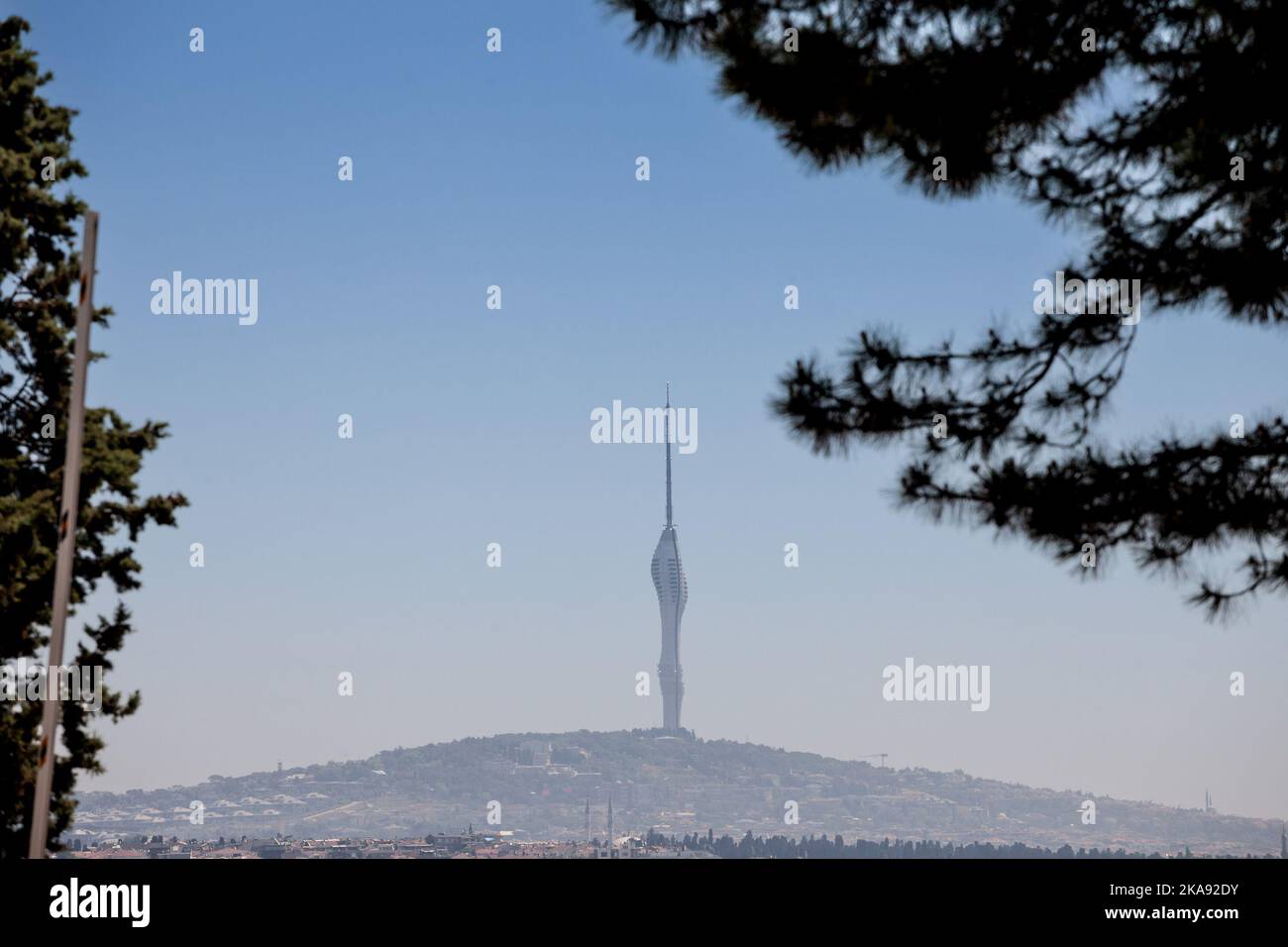 Picture of the camlica tower seen from afar in Istanbul Turkey. Küçük ...
