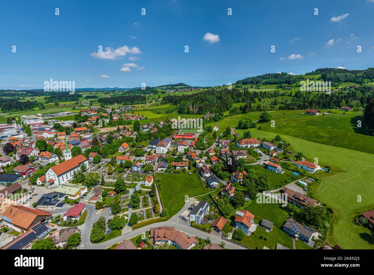 Aerial view to Weiler in Western Allgaeu Stock Photo - Alamy