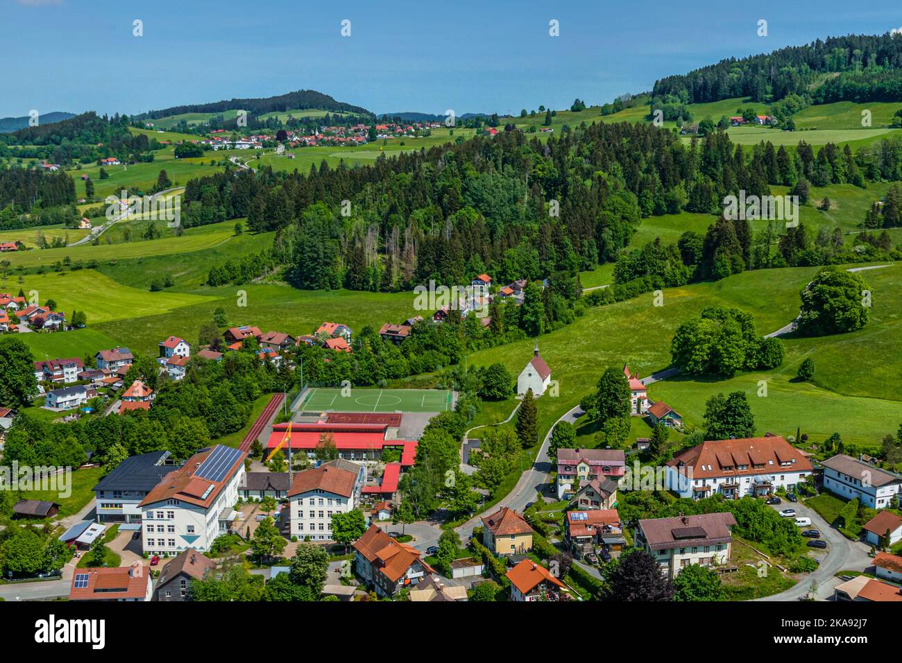 Aerial view to Weiler in Western Allgaeu Stock Photo - Alamy
