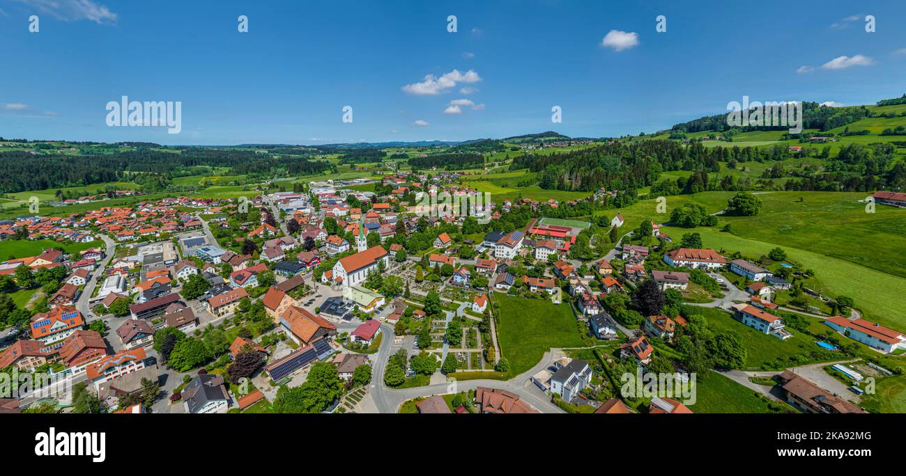 Aerial view to Weiler in Western Allgaeu Stock Photo - Alamy