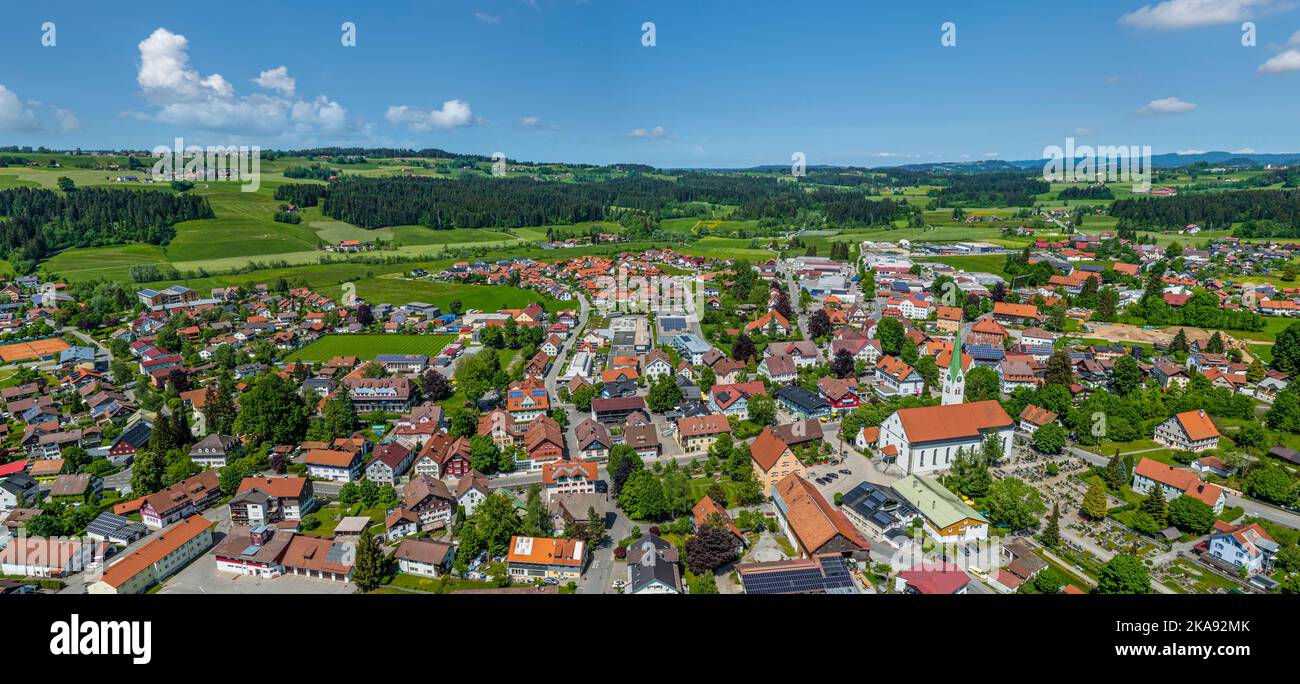 Aerial view to Weiler in Western Allgaeu Stock Photo - Alamy
