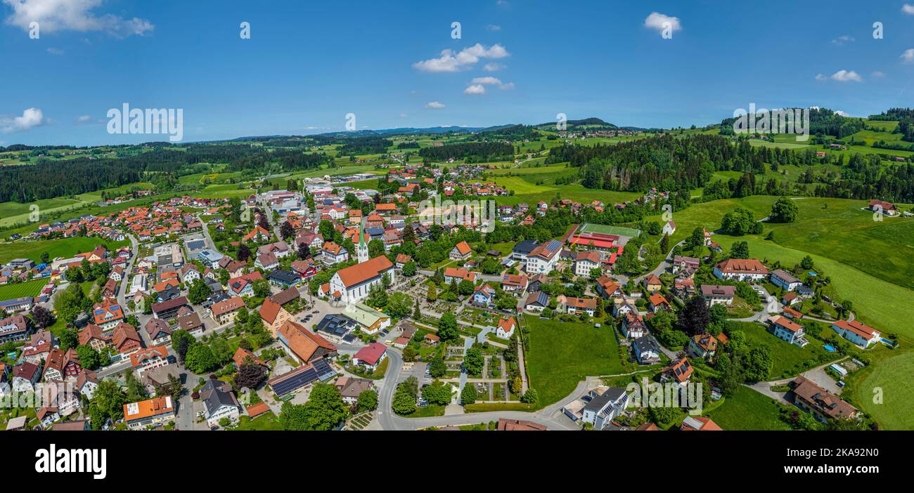 Aerial view to Weiler in Western Allgaeu Stock Photo - Alamy