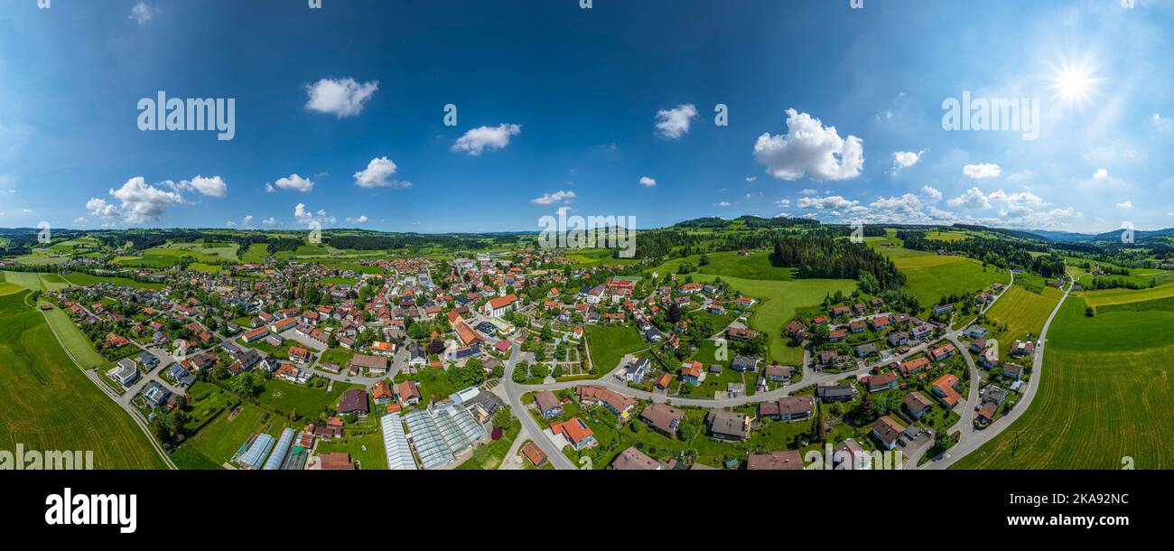 Aerial view to Weiler in Western Allgaeu Stock Photo - Alamy