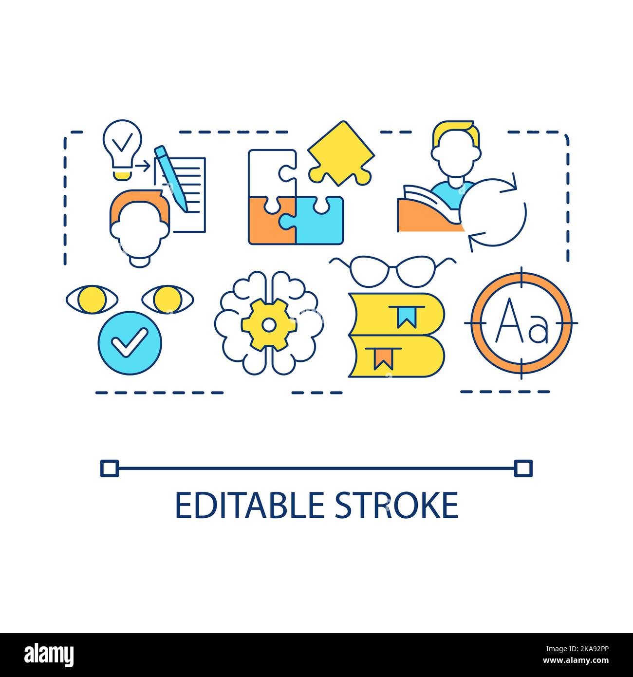 Focus on learning concept icon Stock Vector Image & Art - Alamy