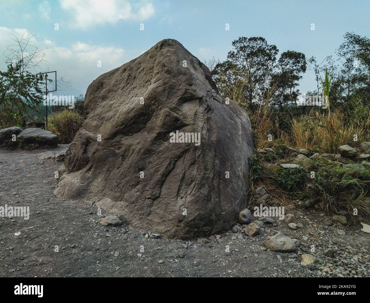 Alien stone sightings on Mount Merapi, Yogyakarta lava tour Stock Photo ...