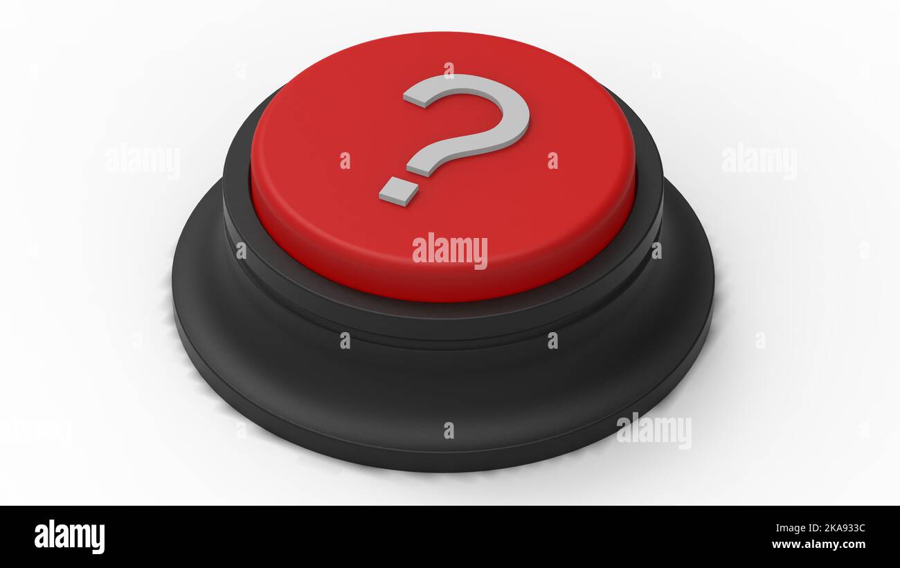 red button question mark isolated illustration 3d render Stock Photo ...
