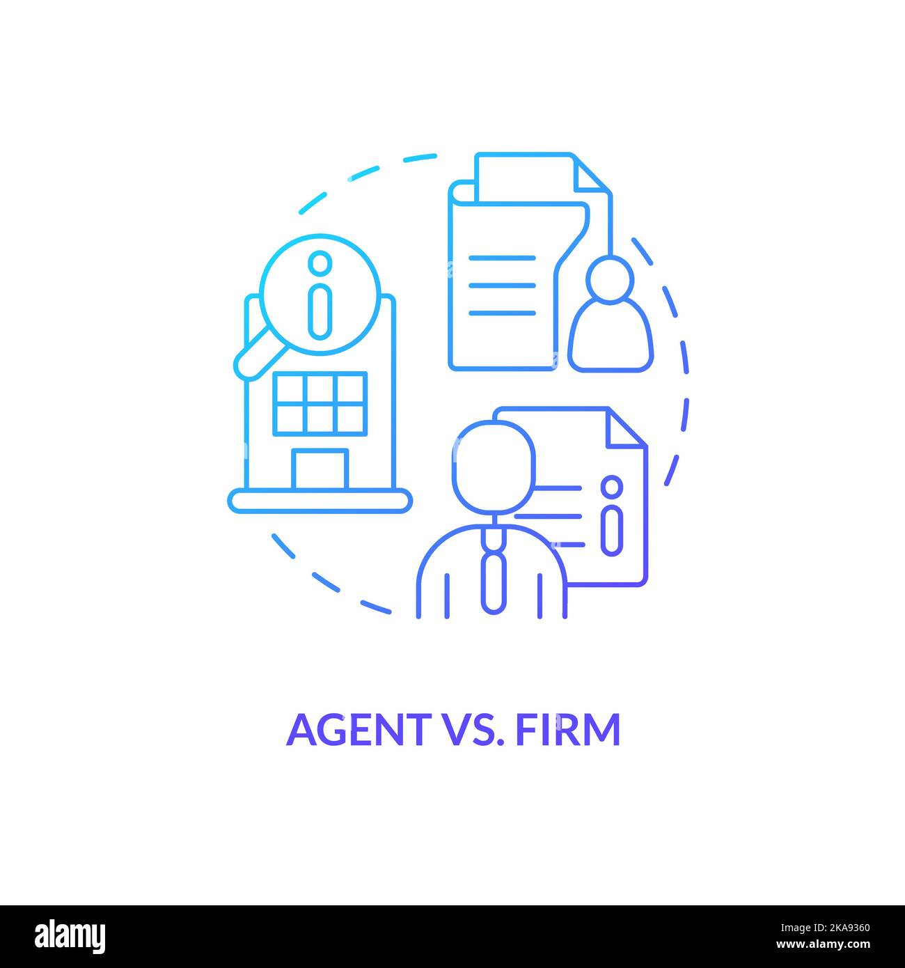 Choose between agent and firm blue gradient concept icon Stock Vector ...