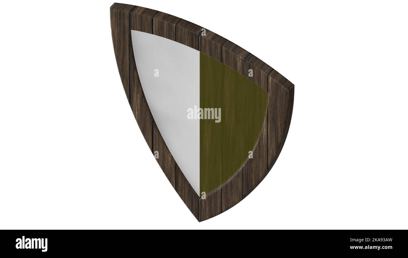 shield wood medieval 3d render illustration Stock Photo - Alamy