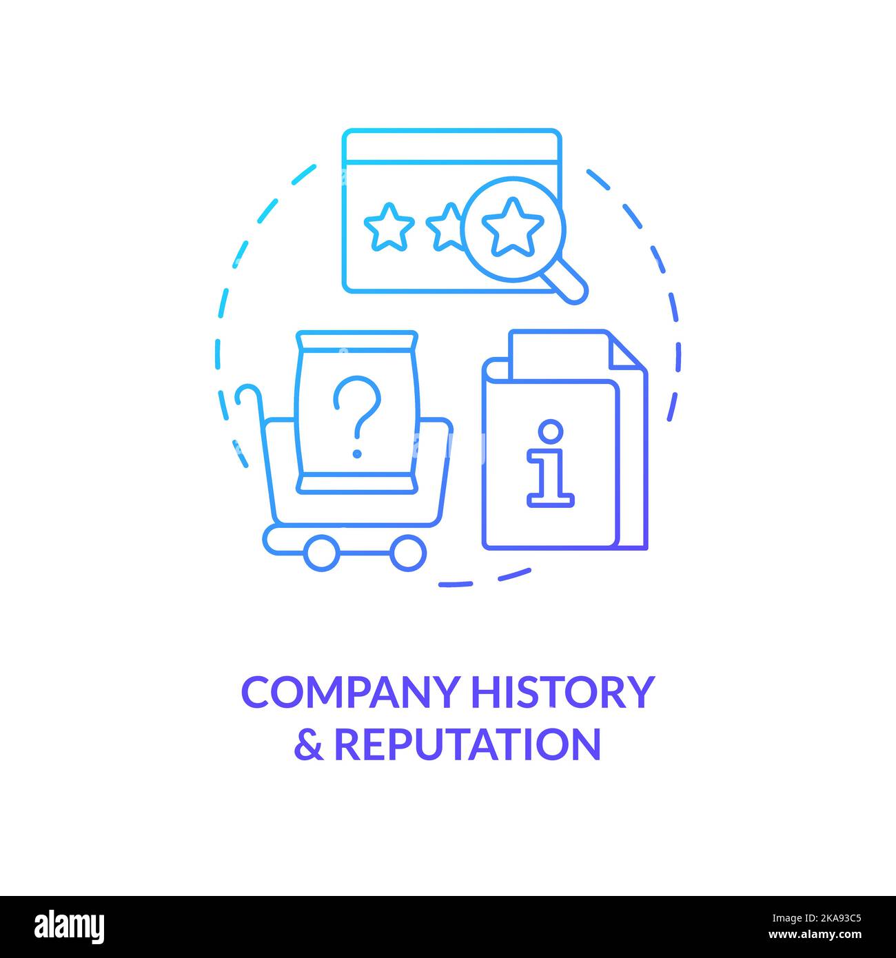 Company history, reputation blue gradient concept icon Stock Vector ...