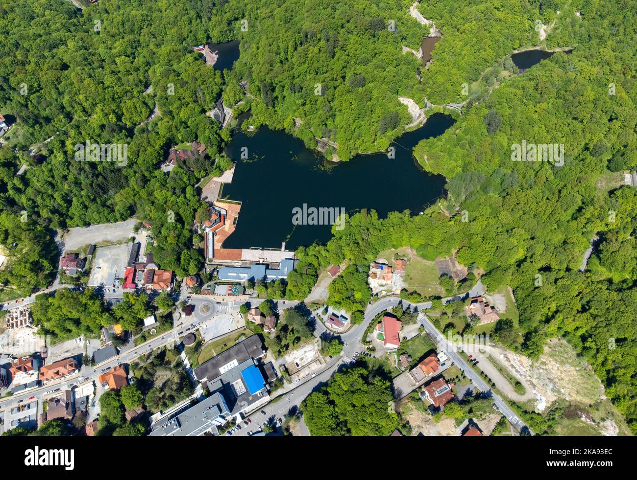 Aerial view of Sovata resort - Romania, above view, summer Stock Photo ...