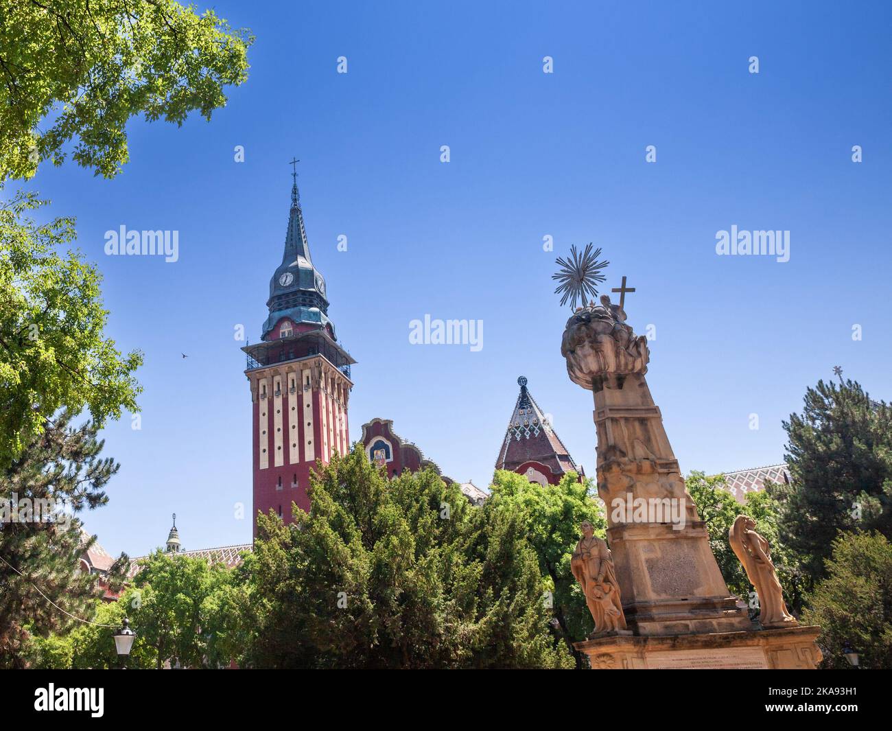 Picture of the tower of the Subotica city hall during the afternoon ...