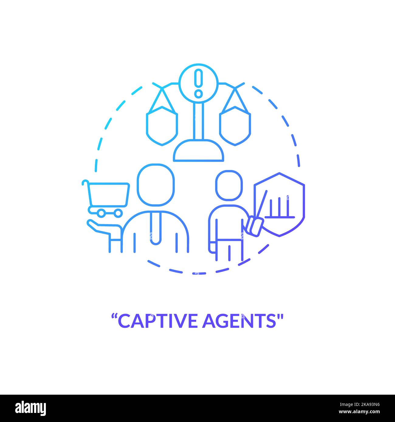 Captive agents blue gradient concept icon Stock Vector Image & Art - Alamy