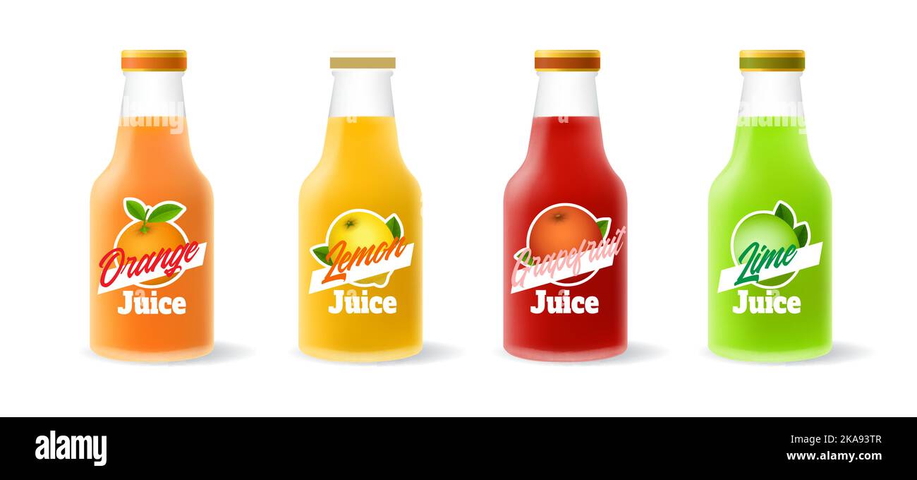 Citrus juice bottles Stock Vector Image & Art - Alamy