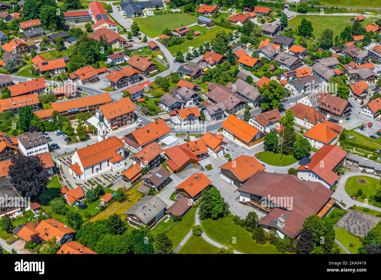 Beautiful landscape around Bad Kohlgrub on upper bavarian alpine border ...