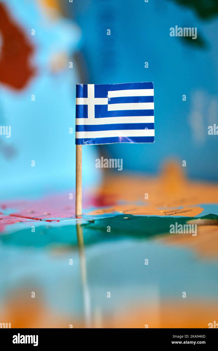 Greece flag and map hi-res stock photography and images - Alamy